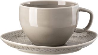 Rosenthal 10540-405201-14850 Junto Pearl Grey Cafe au Lait 2tlg. (1 Obertasse / 1 Untertasse)