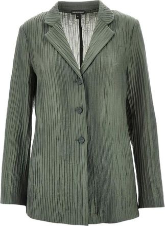 Emporio Armani Femme, Vestes, Vert, Taille: 48 FR Pleated Blazer