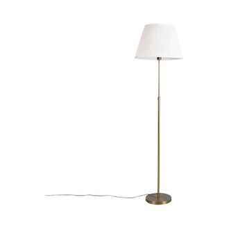 QAZQA Bronze Stehleuchte mit Plisse Creme 45 cm verstellbar - Parte
