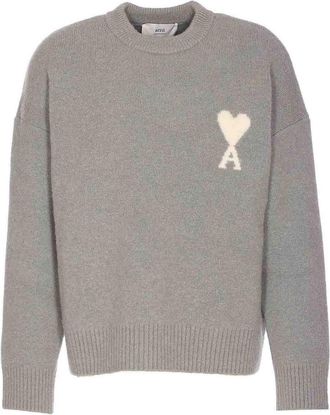 Ami Rundhalspullover - Grau