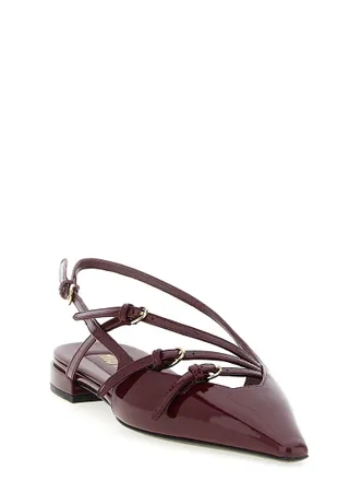 Miu Miu Patent Calfskin Slingback Flat - Bordeaux