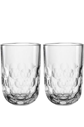 Leonardo Latte-Macchiato-Gl&auml;ser Gocce 1, Klar, Glas, 2-teilig, 390 ml, 7.9x11.9x7.9 cm, Kaffee & Tee, Tassen, Latte Macchiato Gl&auml;ser