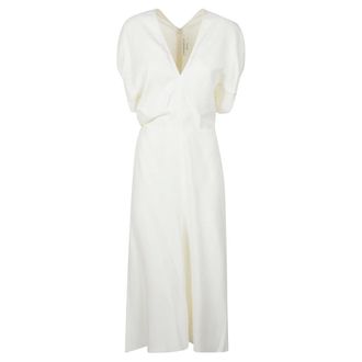 Victoria Beckham Femme, Robes, Beige, Taille: 38 FR Edith Crepe Dress