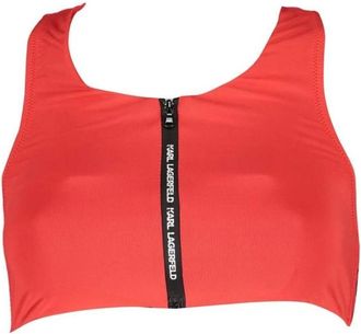 Karl Lagerfeld Femme, Tops, Rouge, Taille: 36 FR Maillot de bain en &eacute;lasthanne avec bretelles r&eacute;glables
