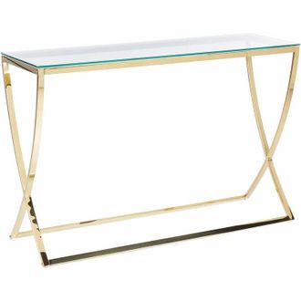 Beliani Konsolentisch RINGGOLD Sicherheitsglas Gold