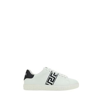 Versace Homme, Chaussures, Blanc, Taille: 43 1/2 EU Baskets basses grecques embossées