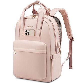 Lovevook Sac &agrave; dos pour femme - Grand sac &agrave; dos &eacute;tanche - Avec compartiment pour ordinateur portable - Pour l&eacute;cole, luniversit&eacute;, les voyages, le travail, Rose,