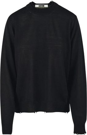 Mauro Grifoni Femme, Pulls, Noir, Taille: 38 FR Pull Maille Col Rond Double