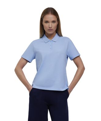 Falke Damen Polohemd Basic Boxy Pique Polo W Pl Baumwolle weich hautfreundlich bequem sehr leicht 1 St&uuml;ck, Blau Sky Blue 6807, XS