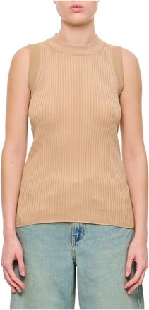 Sportmax Femme, Tops, Beige, Taille: 42 FR Hauts sans manches