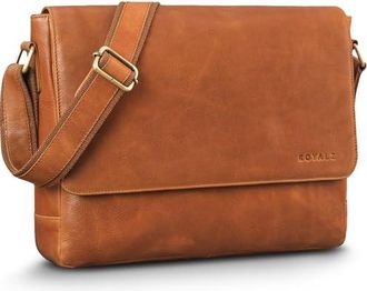 Royalz San Diego Sac Bandouli&egrave;re Homme Cuir V&eacute;ritable - Sacoche Ordinateur Portable 15 Pouces, Messenger Bag Plate Cuir Vintage, Travail Business Universit&eacute; 