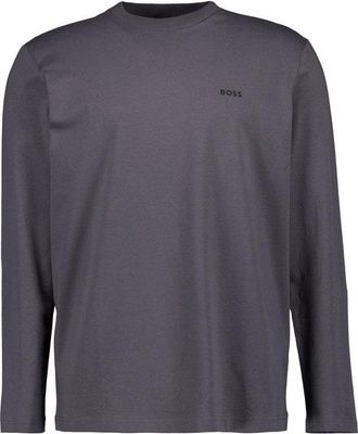 HUGO BOSS Herren Longsleeve gr&uuml;n Baumwolle