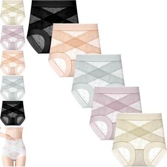 Generic Culotte, culotte &eacute;tanche taille haute avec soutien du ventre pour femmes &acirc;g&eacute;es sous-v&ecirc;tements, 5 pi&egrave;ces, XL