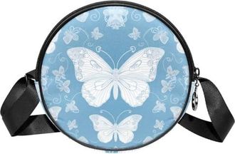 Generic Petit sac &agrave; bandouli&egrave;re circulaire pour femme, petit sac &agrave; bandouli&egrave;re avec fermeture &eacute;clair, bretelles r&eacute;glables, sac &agrave; main rond d&eacute;contract&eacute; pour fe