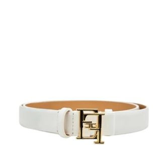 Elisabetta Franchi Femme, Accessoires, Beige, Taille: S Leather Belt with Buckle
