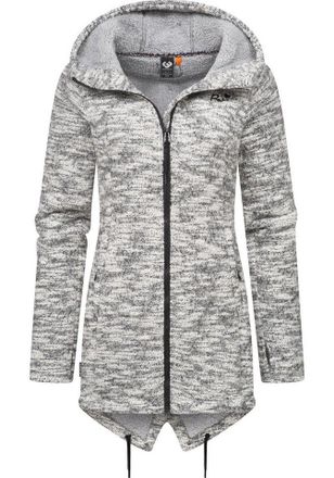 Ragwear Kapuzenstrickjacke Wingi Melange Sportliche Kapuzenjacke mit Teddy-Kunstfell