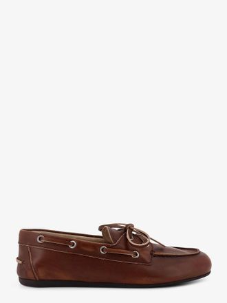 Miu Miu Leather loafers with lettering logo - MIU MIU - gender_Woman