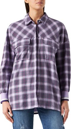 Ipekyol Womens Below HIPS Plaid Pattern Shirt, Purple, 38