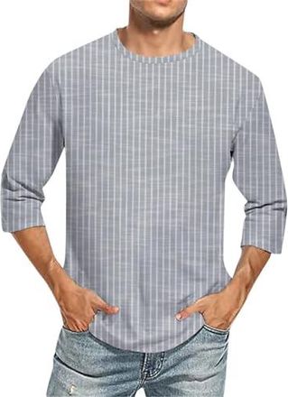 Generic T-shirt ray&eacute; d&eacute;contract&eacute; pour homme 2026 automne et hiver T-shirt &agrave; manches longues pour homme sportif et d&eacute;contract&eacute; &agrave; rayures pour entra&icirc;nement int&eacute;