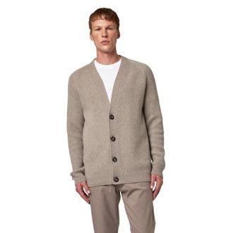 Alpha Studio Homme, Pulls, Gris, Taille: 3XL Cardigan en cachemire à côtes anglaises