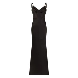 Elisabetta Franchi Langes Kleid mit V-Ausschnitt - - Dresses - Damen - Schwarzk - M