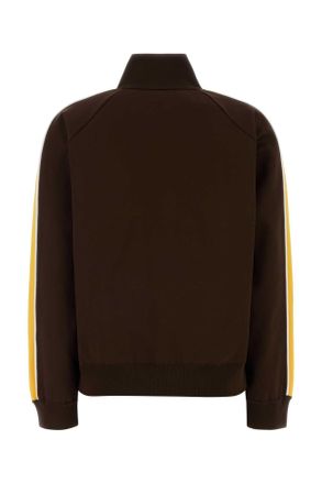 Miu Miu Womens Chocolate Tech Fabric Sweatshirt Moromais Recycled Nylon Sweater
