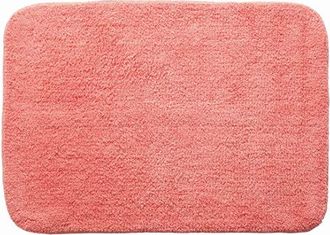 Spirella Badteppich Badematte Duschvorleger 100% Baumwolle Hochflor | flauschig | rutschhemmend | geeignet f&uuml;r Fu&szlig;bodenheizung | 50x70 cm | Rosa
