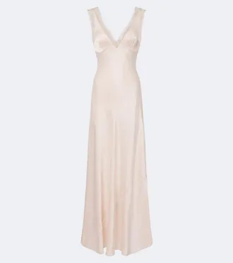 Poss&eacute; Maxikleid Blake aus Seidensatin mit Spitze