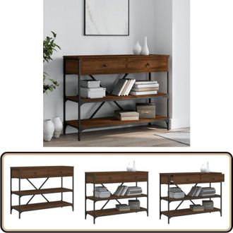 vidaXL Table console avec tiroirs et étagères chêne marron - Table Basse - Meuble Dentrée - Table Dappoint - Table Console - Mobilier Intérieur