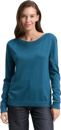 Tom Tailor Damen 1045347 Pullover, 38879 - Dark Petrol Melange, L EU