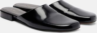 The Row Mules Penelope en cuir façon poulain