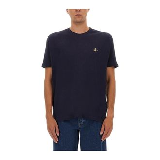 Vivienne Westwood Homme, Tops, Bleu, Taille: L Orb Detail T-Shirt