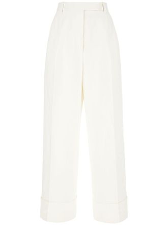 Thom Browne pantalon à taille haute - Blanc