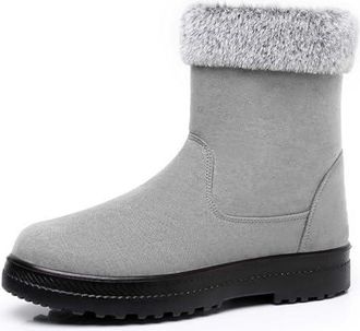 Generic Bottes de Neige Femmes Hiver Chaudes Doubl&eacute;es Antid&eacute;rapantes Isolation Thermique Confortable pour Temps Froid (Grey, 36)