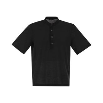 Herno Jersey Crepe Poloshirt - - Tops - Herren - Schwarzk - L