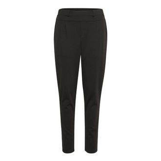 Kaffe Schwarze Tiefe Slim Fit Hose mit Elastischem Bund - - Trousers - Damen - Schwarzk - L