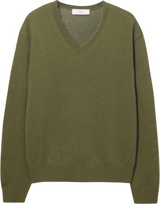 Dunst Kaschmir-Pullover mit V-Ausschnitt - - Knitwear - Herren - Gr&uuml;n - M