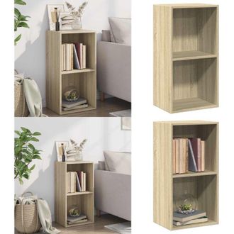 vidaXL Vidaxl - B&uuml;cherregal 2 F&auml;cher Sonoma-Eiche 40x30x76,5 cm Holzwerkstoff - B&uuml;cherregal - Regal - Holzm&ouml;bel - Schlafzimmerm&ouml;bel - Wohnzimmerm&ouml;bel - Home