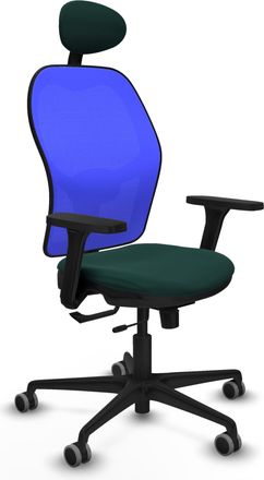 Piqueras y Crespo Ergonomischer Drehstuhl mit Chorquera Armen, h&ouml;henverstellbarer Lendenwirbelst&uuml;tze und festem Kopfteil, ausgestattet mit Syncro/Traslack und injiziert