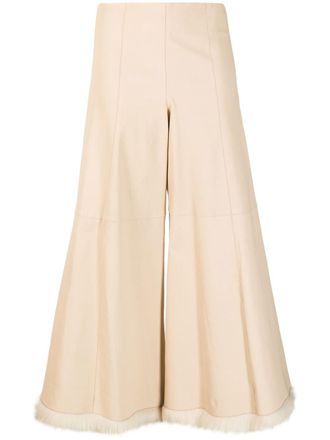 By Malene Birger jupe-culotte en cuir &agrave; taille haute - Tons neutres
