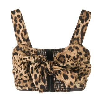 Dolce & Gabbana Femme, Tops, Multicolore, Taille: 34 FR Leo Crop Top