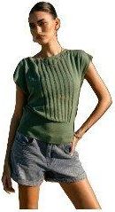 Freeman T. Porter Kurzarmpullover Preel Kurzarm Bluse - leichter Pullunder - Mesh - schwarz