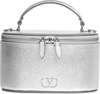 Valentino Garavani Femme, Sacs, Gris, Taille: ONE Size Mini Trousse de Toilette en Cuir