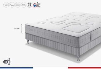 Les Tendances Simmons Ensemble Sensoft Matratze und Bettgestell wei&szlig; 160 x 200 cm