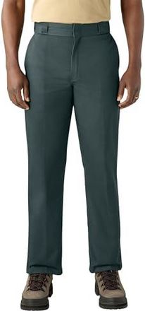 Dickies Travail à Manches Courtes Chemise Longue à Bouton dutilité Professionnelle, Vert Chasse, XL Homme