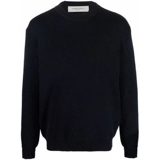 Golden Goose Logo-Patched Crew Neck Sweater - Navy