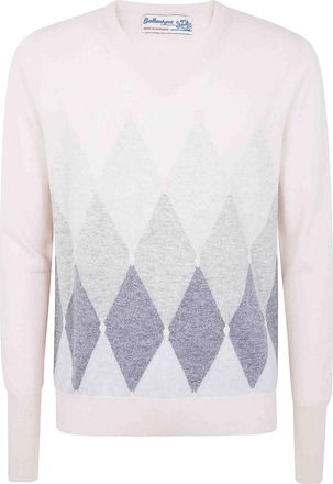 Ballantyne V-Pullover - Wei&szlig;