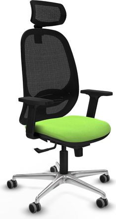 Piqueras y Crespo Arbeitsstuhl Cilanco mit 2D-Armen, h&ouml;henverstellbarer Lendenwirbelst&uuml;tze und h&ouml;henverstellbarem Kopfteil und Neigungsverstellung, ausgestattet mit 3 P