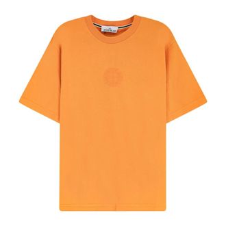 Stone Island Homme, Tops, Orange, Taille: S Crewneck Short Sleeve Maxi