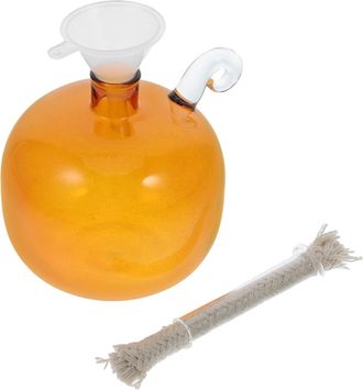 BESPORTBLE Nachf&uuml;llbare Glas &Ouml;llampe Rund aus Borosilikat Rauchfreie Innenkerzenlampe Klare Dekorative &Ouml;lkerze f&uuml;r Zuhause und Esszimmer